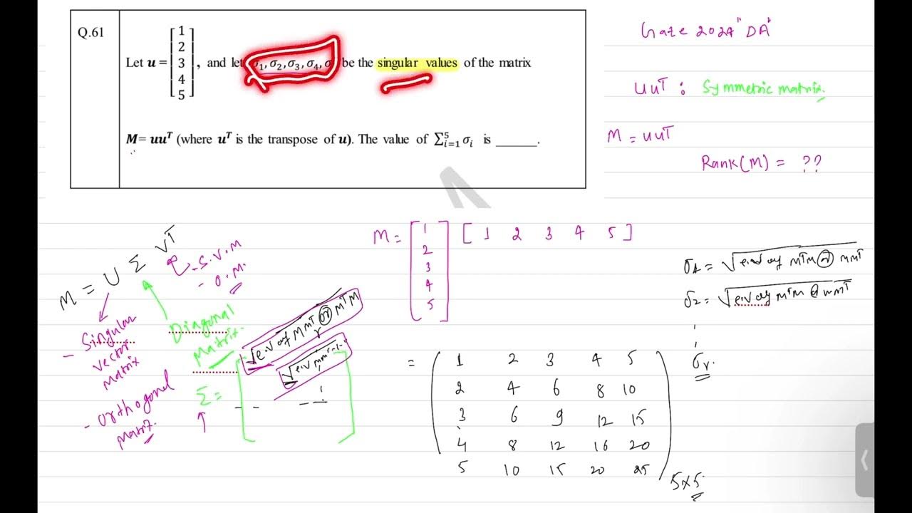 GATE DA PYQ QUESTION NO 61 | Gate datascience and ai previous year ...