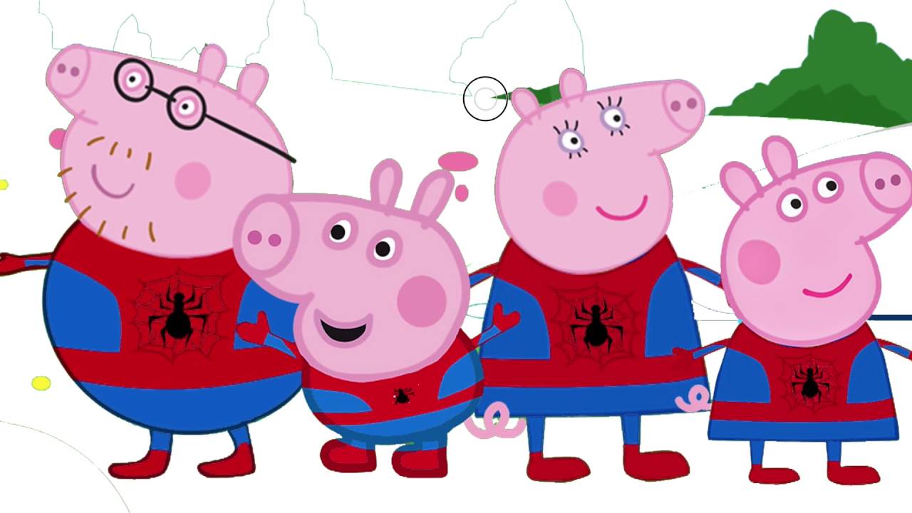 Peppa Pig Spiderman ★ Coloring Pages - YouTube