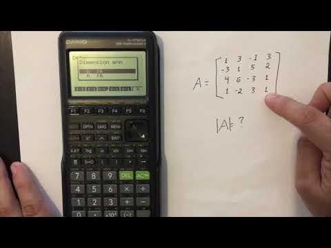 Determinante de una matriz 4x4 con calculadora casio fx-9750GIII - YouTube