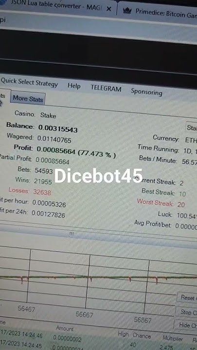 dice stake dicebot script profit wager - YouTube