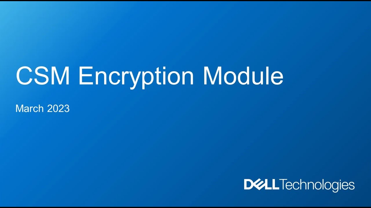 Dell Container Storage Modules - Encryption - YouTube