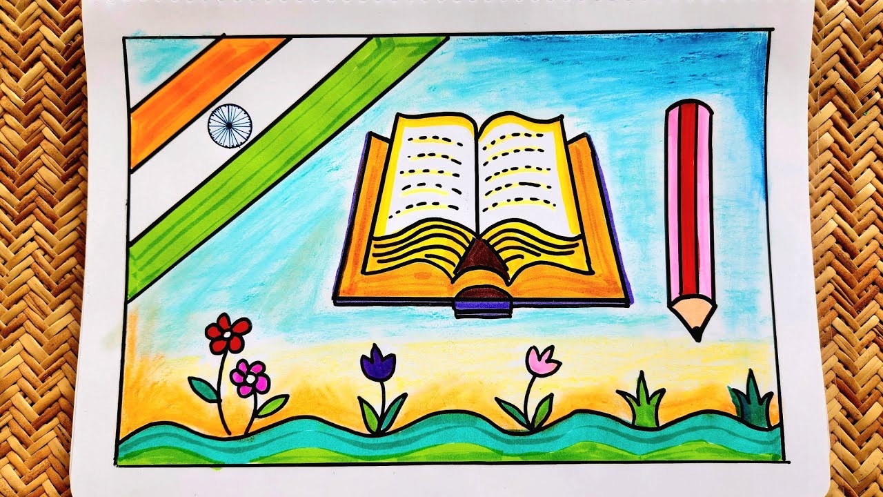 Vayana Dinam poster / Easy drawing ideas for National Reading day ...