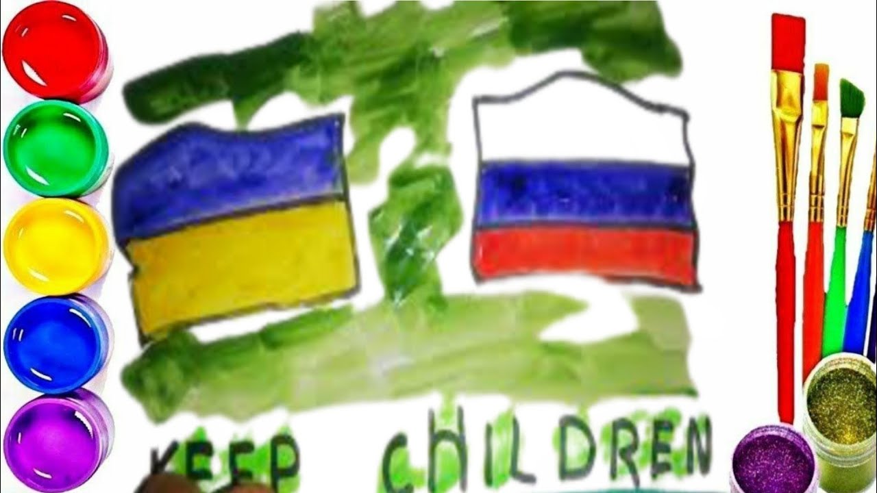 how to draw Ukraine vs Russia - YouTube