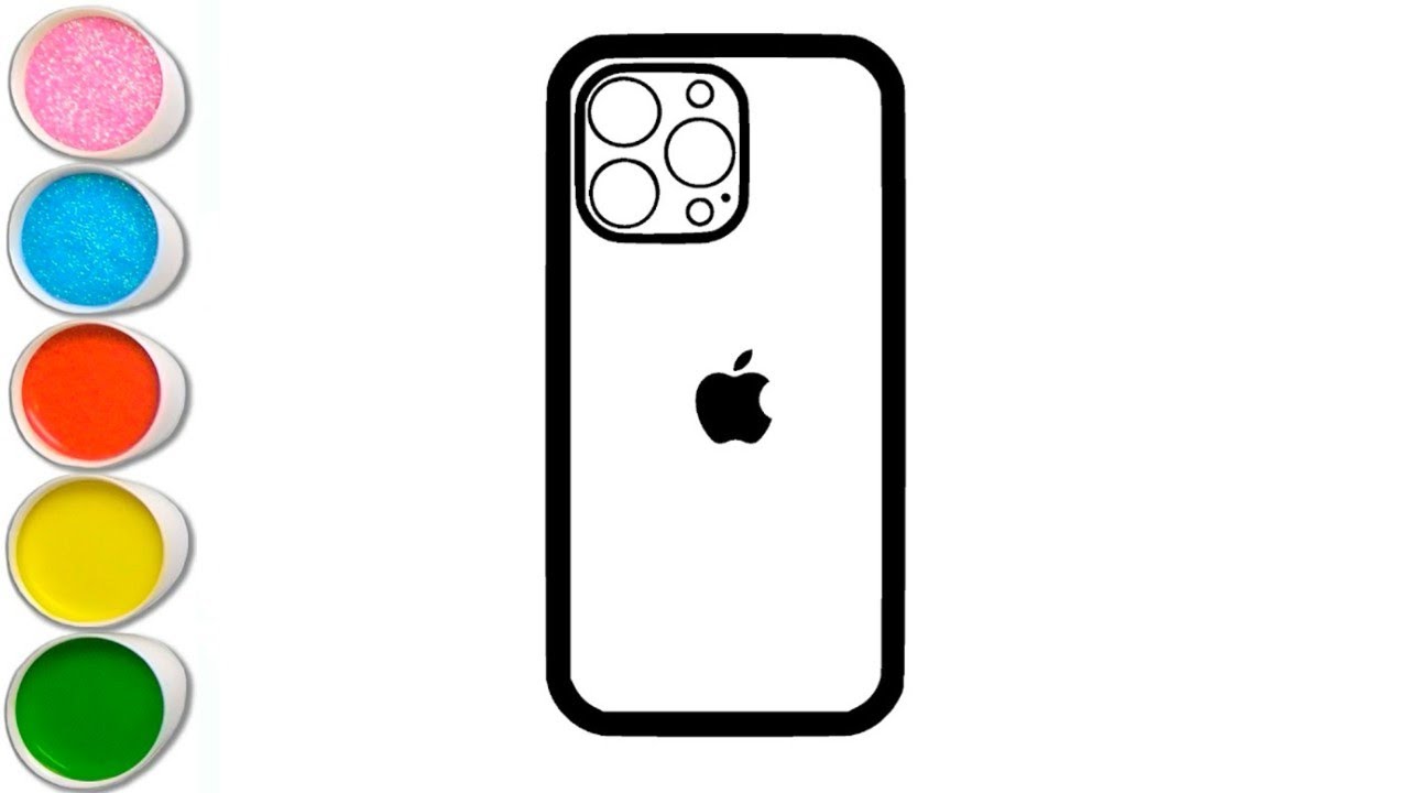 HOW TO DRAW APPLE IPHONE - YouTube