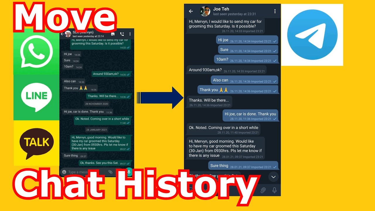 How to move Chat History from WhatsApp to Telegram - YouTube