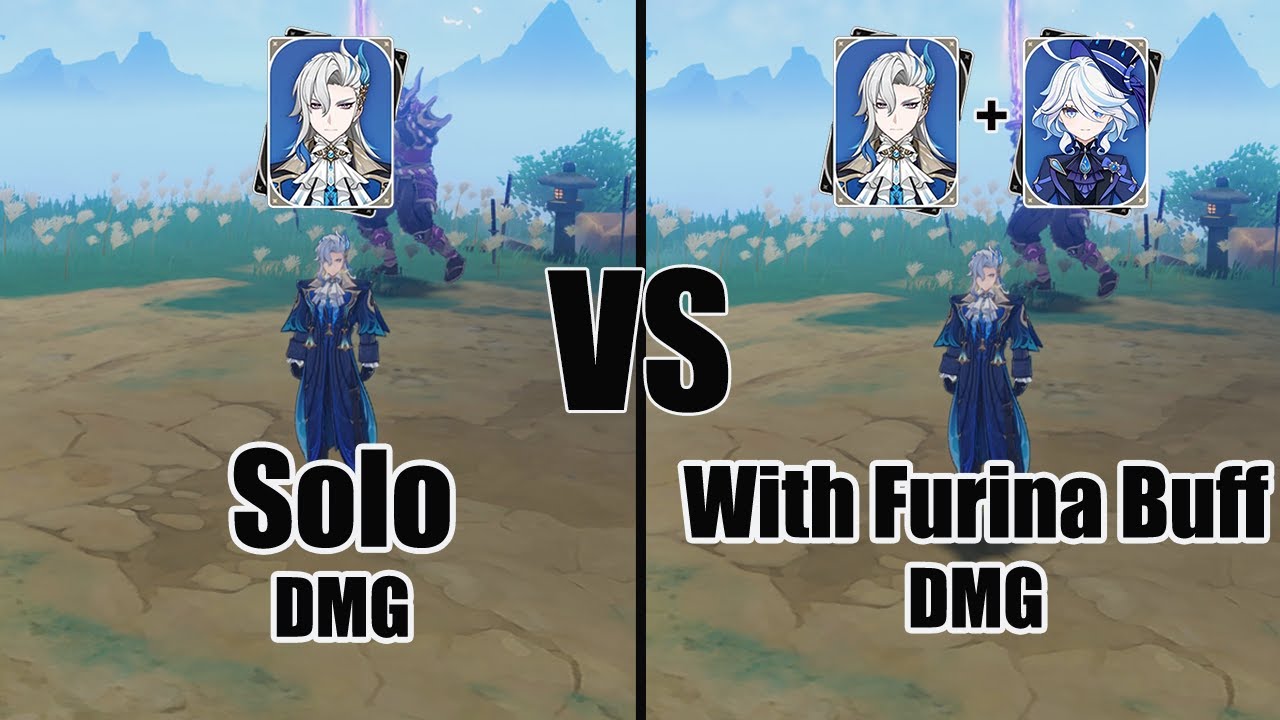 STRONGEST DAMAGE BUFF - Furina Elemental Burst Buff Showcase - Genshin ...