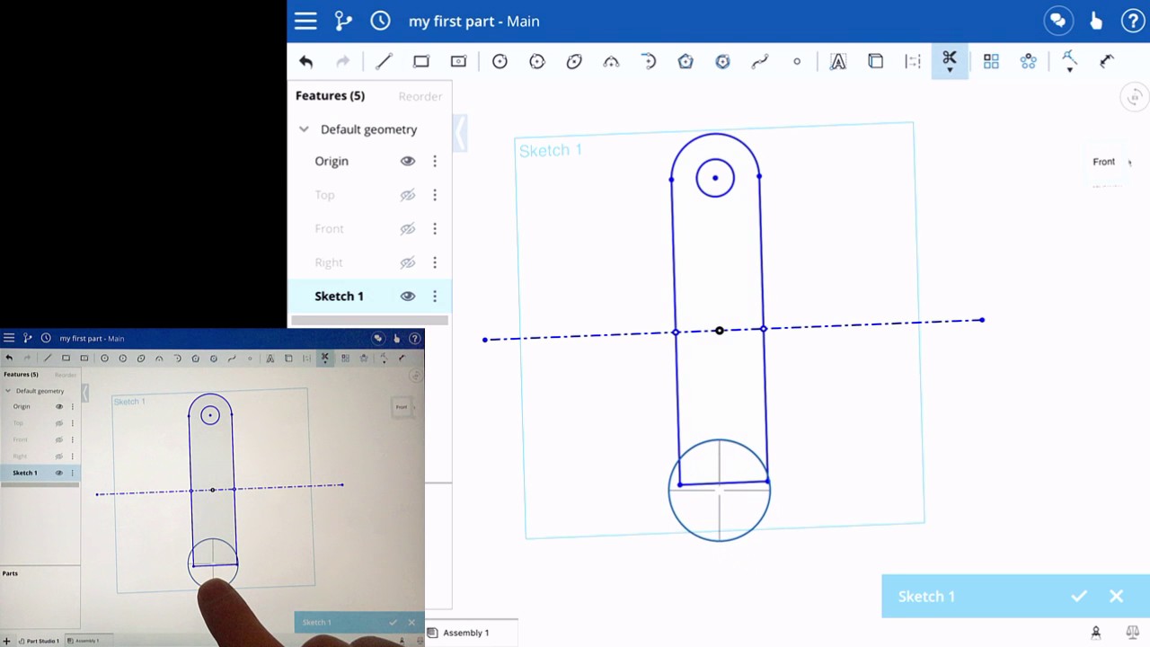 Learn to design on a mobile device with Onshape M1-04 - YouTube