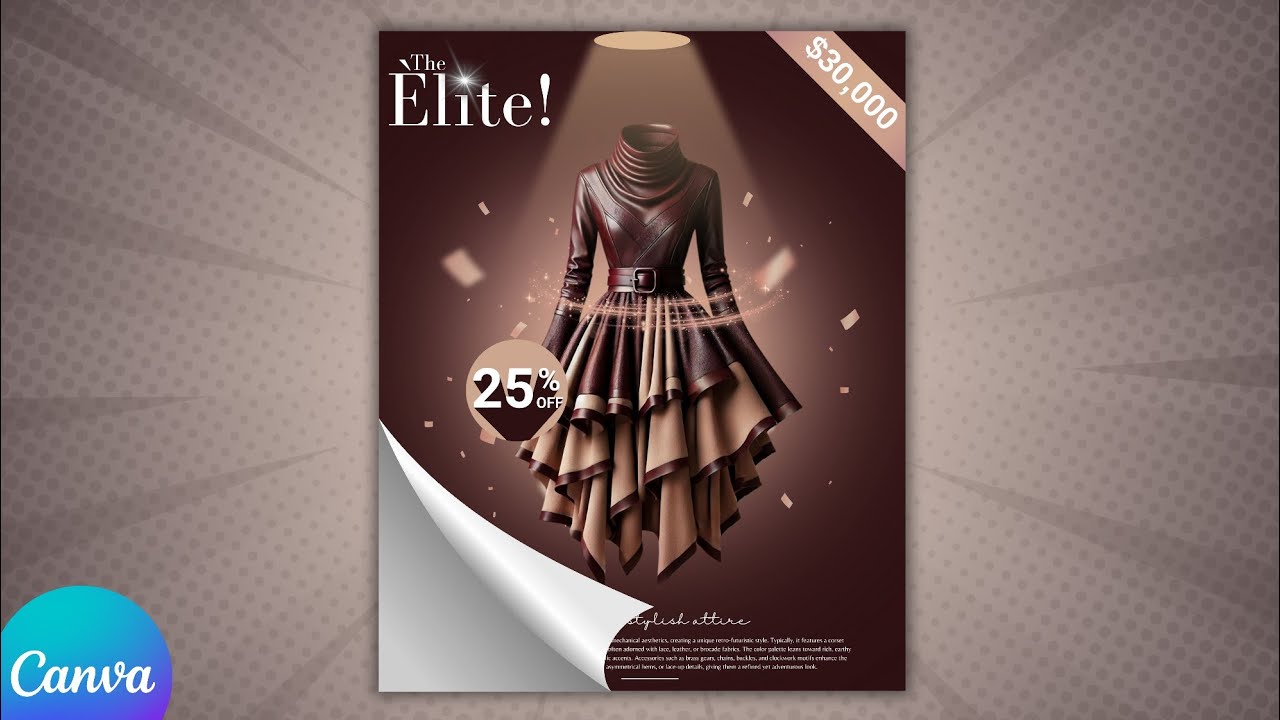 Branded Dress Ad Poster Design with Canva - YouTube
