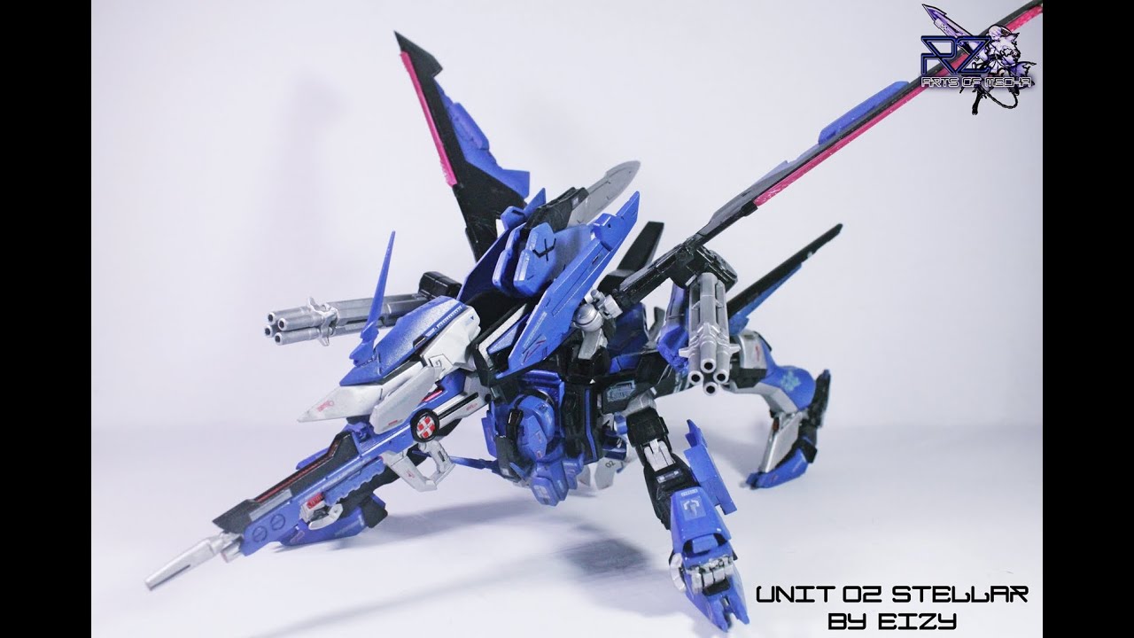 CUSTOM BUILD : RZ UNIT 02 MG 1/100 STELLAR GUNDAM (TRANSFORMABLE GUNDAM ...