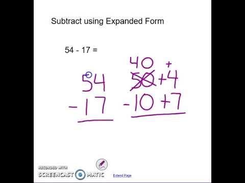 2.NBT.5 subtract two digit numbers expanded form strategy - YouTube