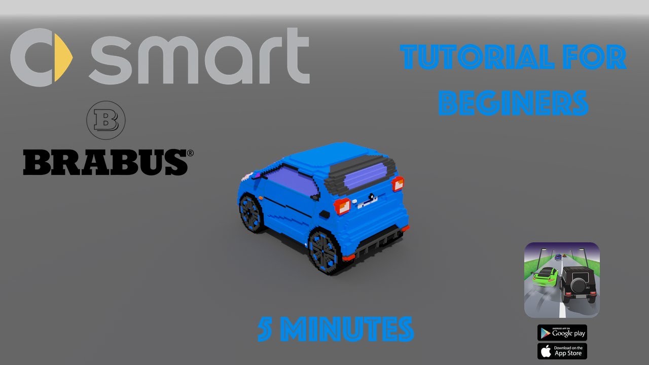 Simple Smart Brabus - MagicaVoxel - 5 minutes tutorial (How to make car ...