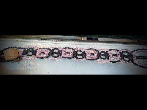 Macrame colored square knot variation 6 strands - YouTube