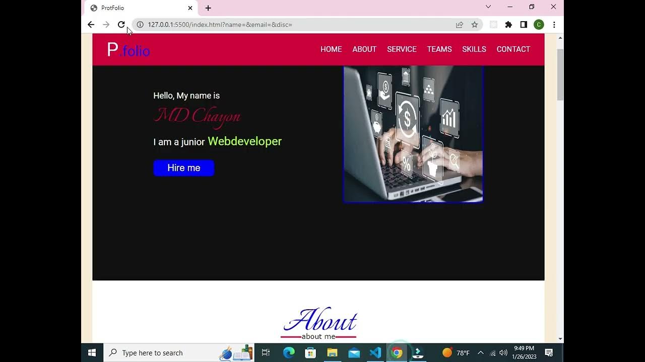 html css simple template - YouTube