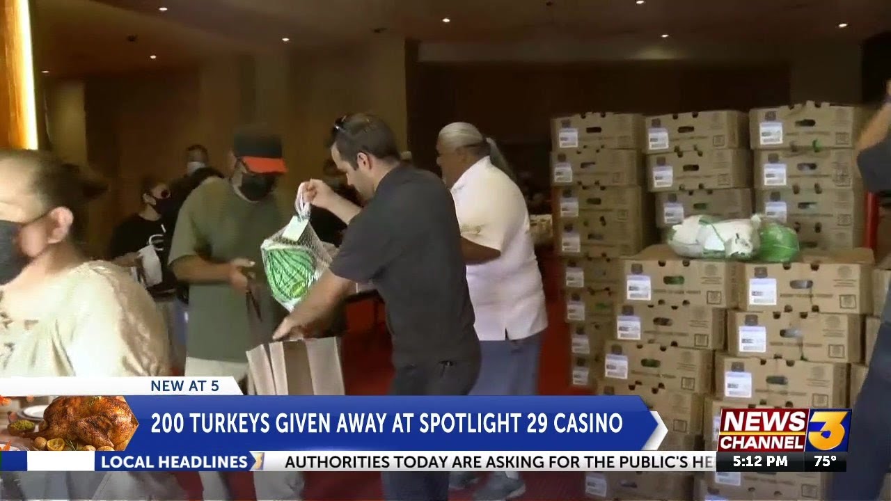 200 turkeys given away at Spotlight 29 Casino - YouTube