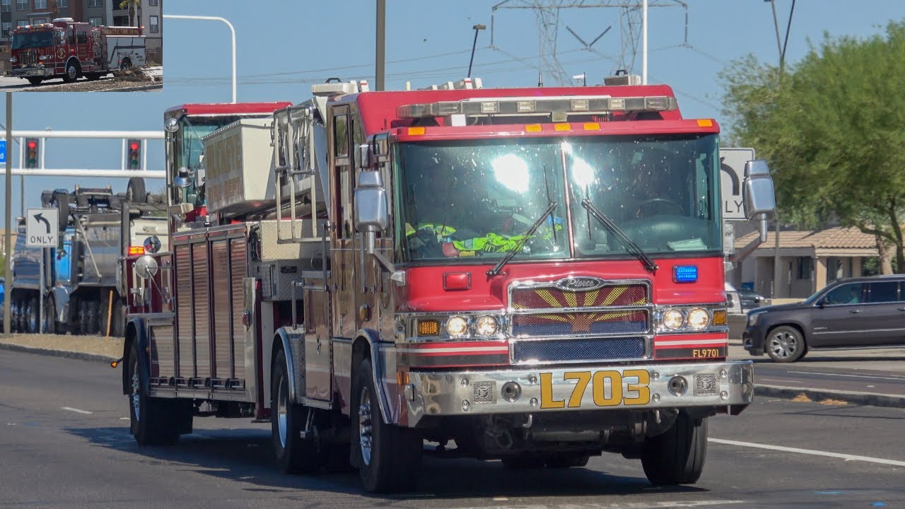 Ladder 703 , Engine 706 & Engine 703 Responding [Buckeye Fire Dept. AZ ...