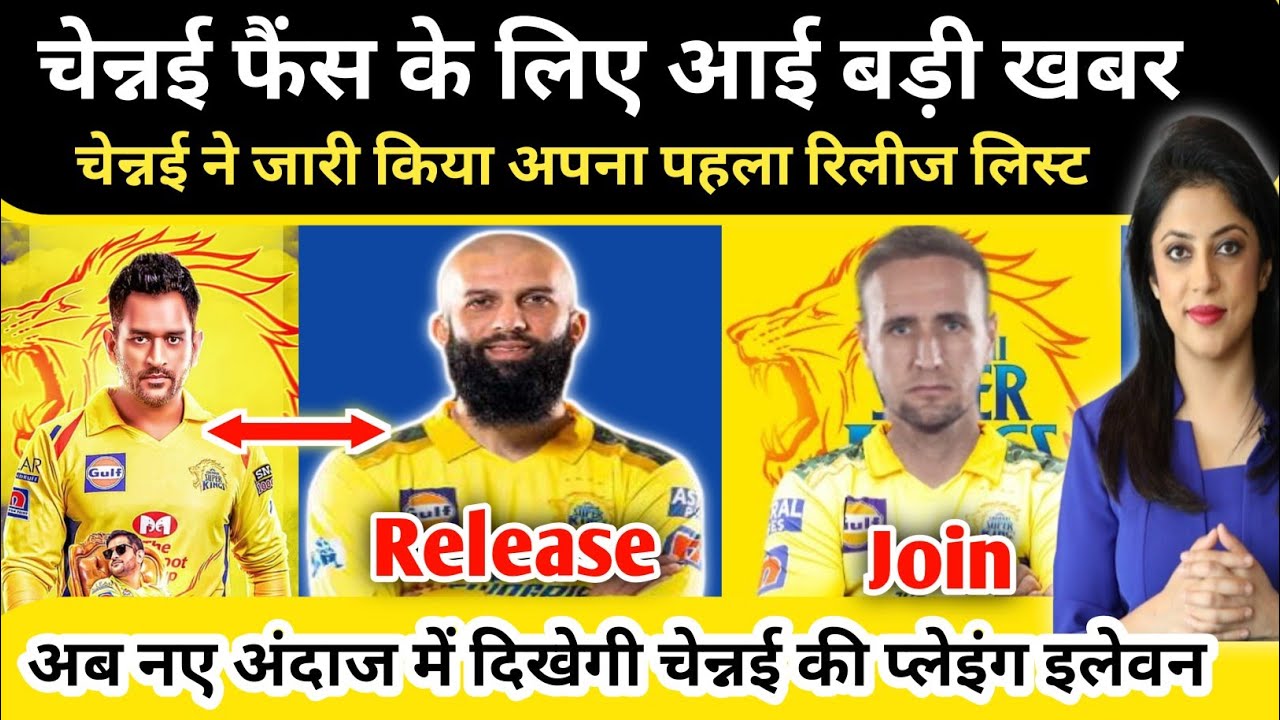 CSK release player 2024 | Csk ने जारी किया अपना रिलीज लिस्ट | Csk news ...