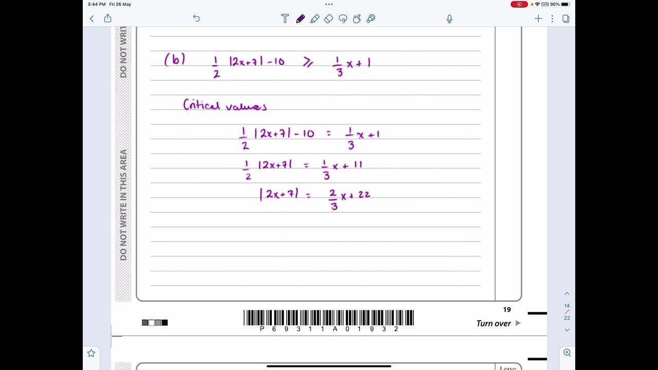 IAL Edexcel Jan 2022 P3, Q7, Functions and Graphs, Modulus Functions ...
