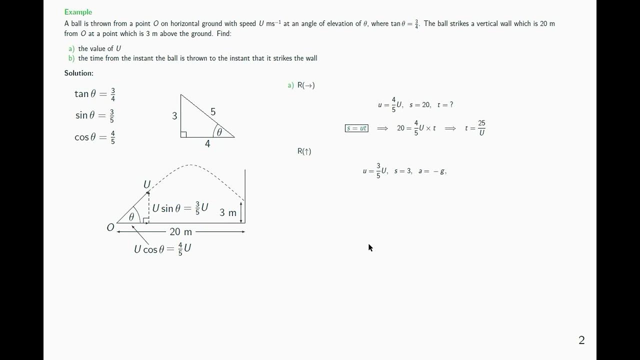 Projectiles - finding the speed and time of projection. - YouTube
