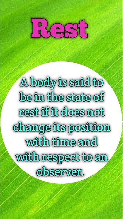 Difference between Rest And Motion #physics - YouTube