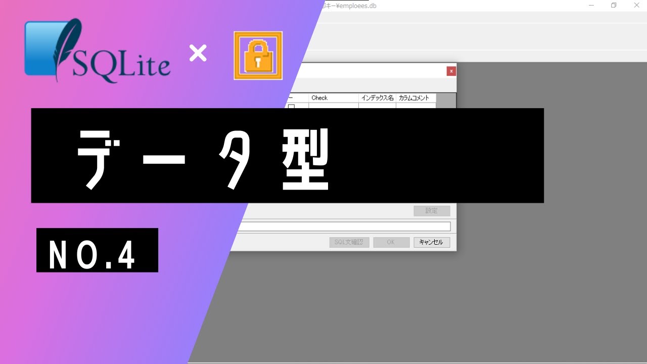 【SQLite 初心者】その④ データ型 ~ Windows向け SQLite無料ツール PupSQLiteを使って、一緒にデータベースを作ってみよう ~ - YouTube
