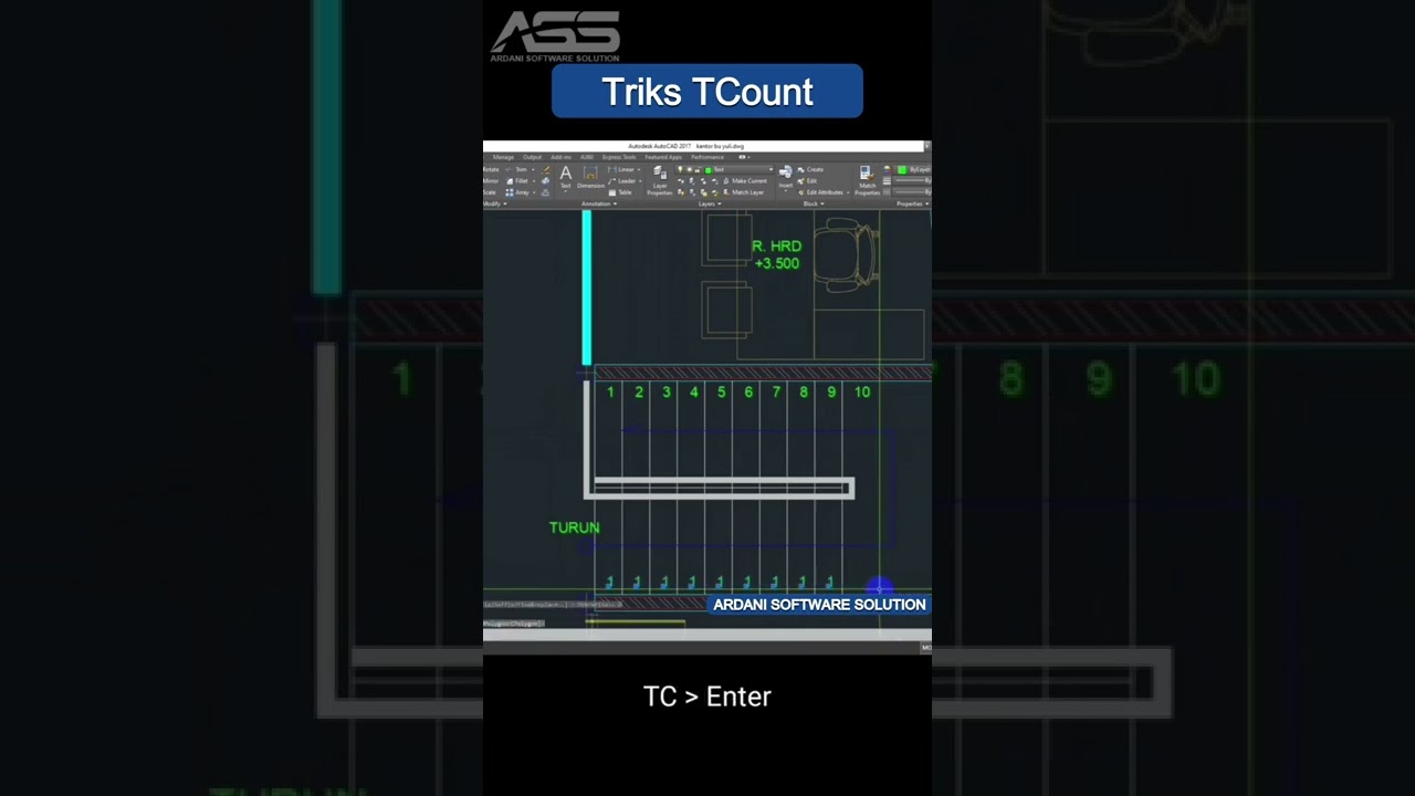 TCOUNT - Cara cepat pengurutan angka di AutoCAD - YouTube