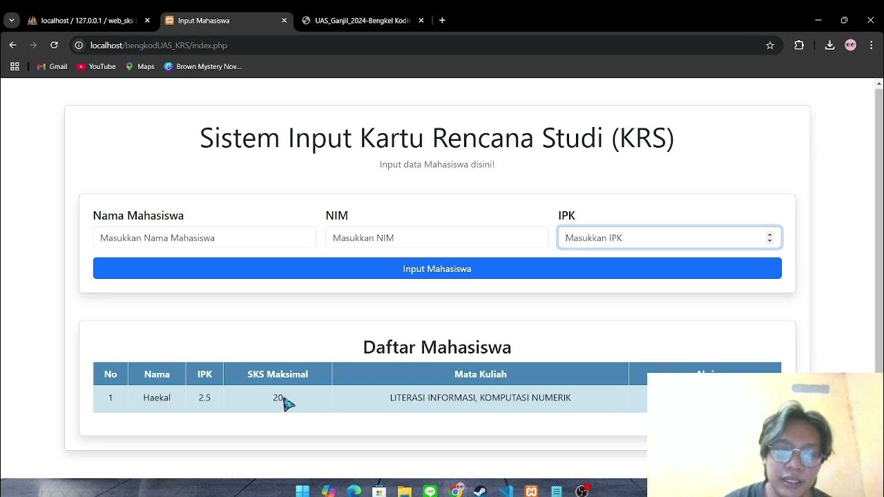 UAS Bengkel Koding - Sistem Input KRS - YouTube