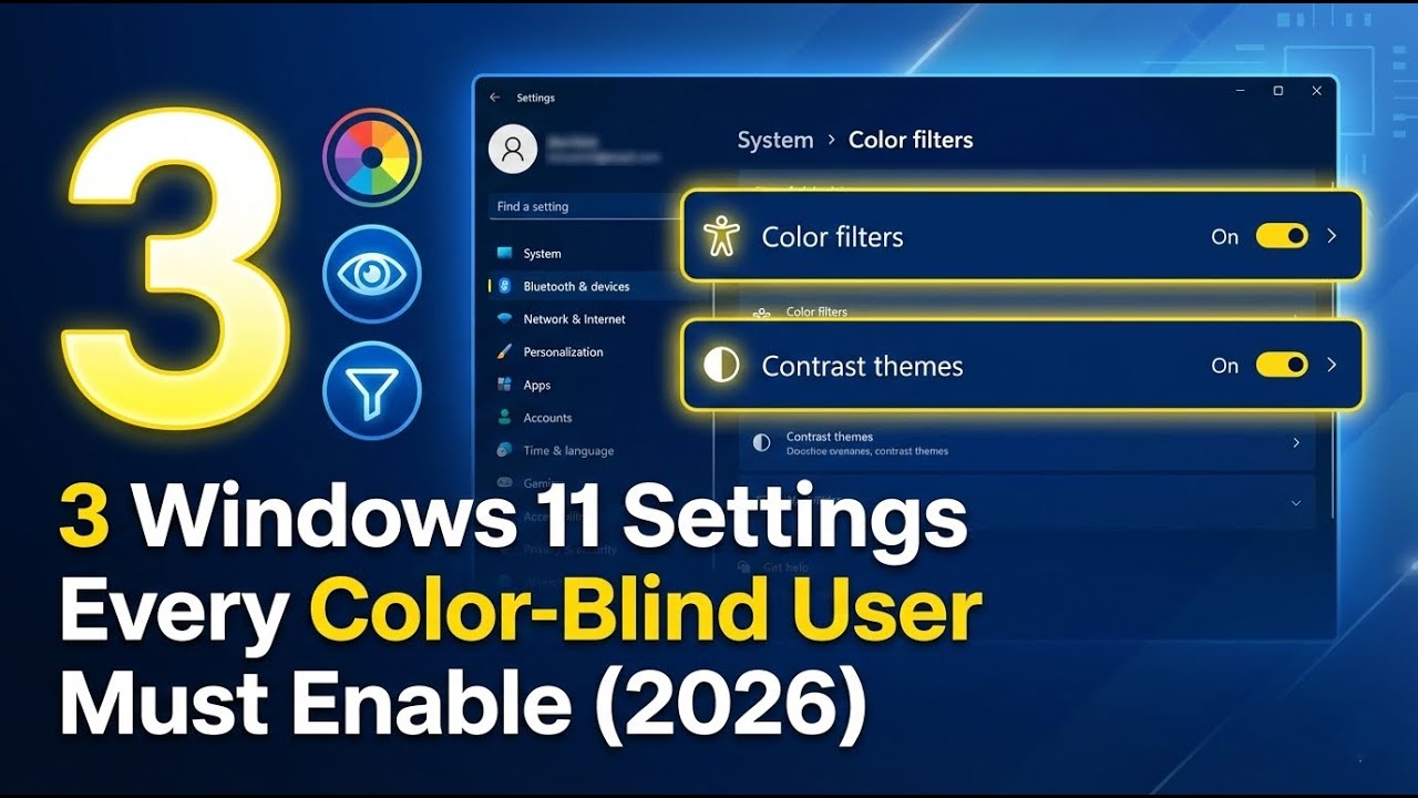 3 Windows 11 Settings Every Color-Blind User Must Enable (2026) - YouTube