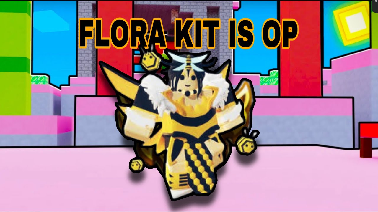 Using flora kit in Roblox bedwars! - YouTube