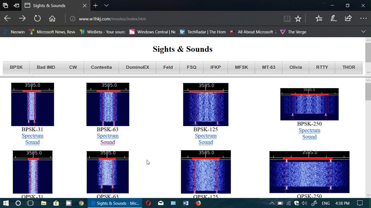 Great Website to Identify Digital modes by visual and sound clips - YouTube