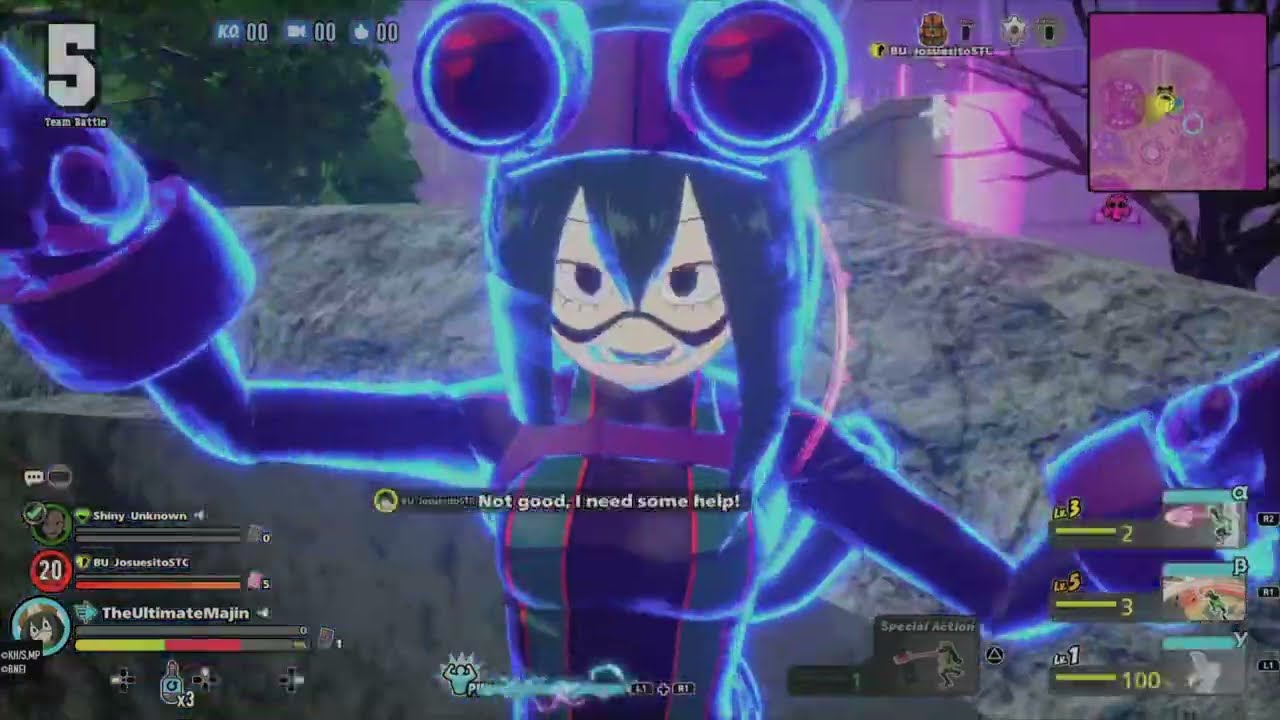 MHA UIltra Rumble: Crazy Iida vs Shiggy vs Froppy (level 3 skills ...