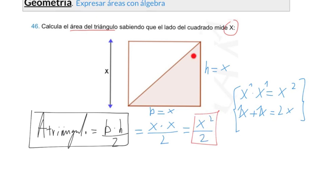 1ESO Geometría. Áreas con álgebra - YouTube