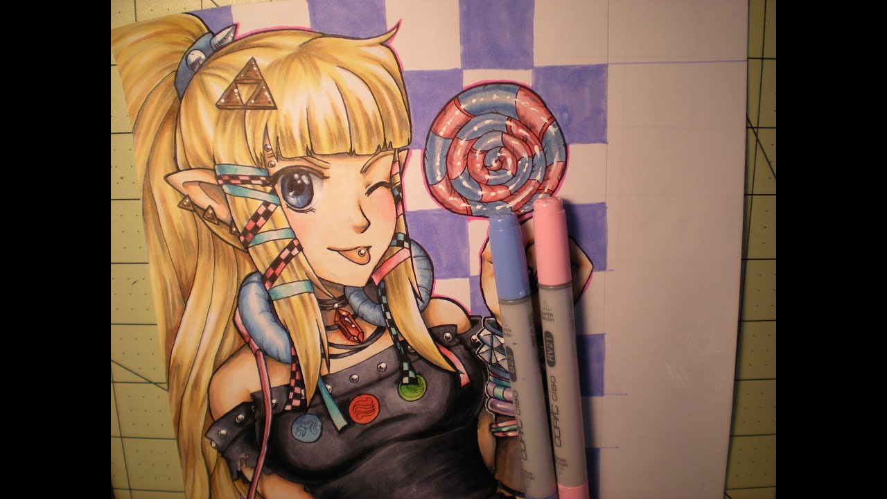 Copic Ciao Markers - SpeedPaint - Punk Princess Zelda - YouTube
