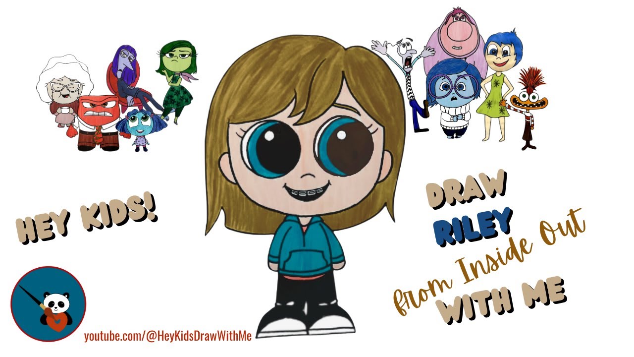 Hey Kids, Draw Riley, From Inside Out, With Me | Easy Step-by-Step ...