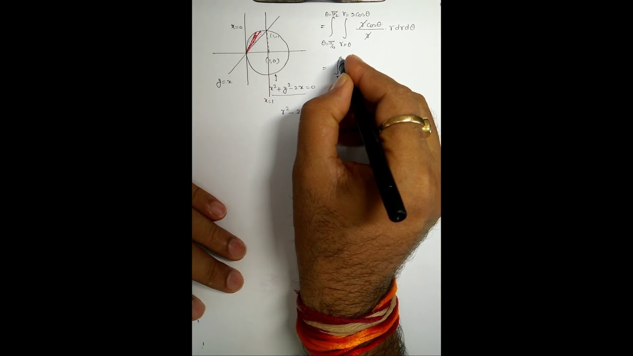 Double integration using polar coordinate - YouTube