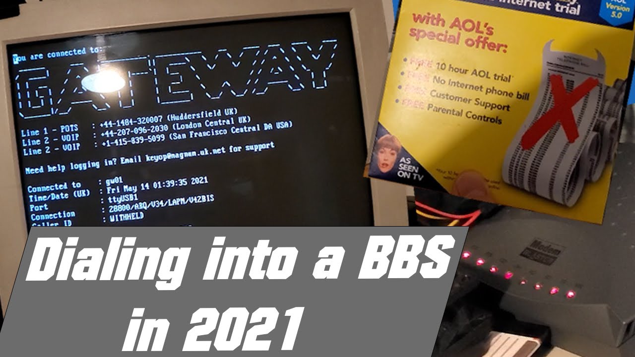 Dialing into a BBS from DOS in 2021! - YouTube