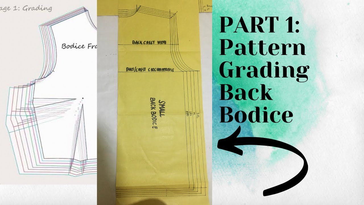 PART 1: PATTERN GRADING FOR BACK BODICE IN EASY TECHNIQUES - YouTube