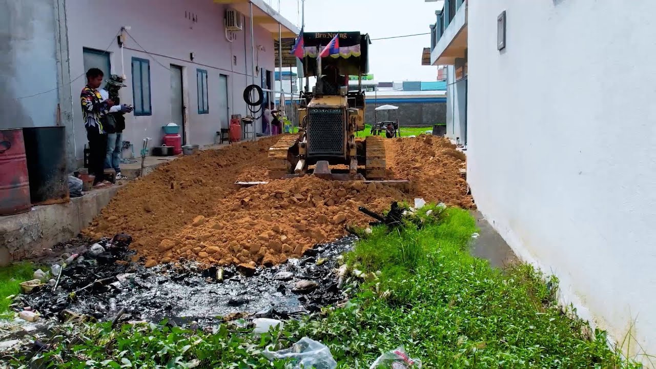 Successfully 100% The Project! Landfill Up Clearing Mud By Skills Dozer ...