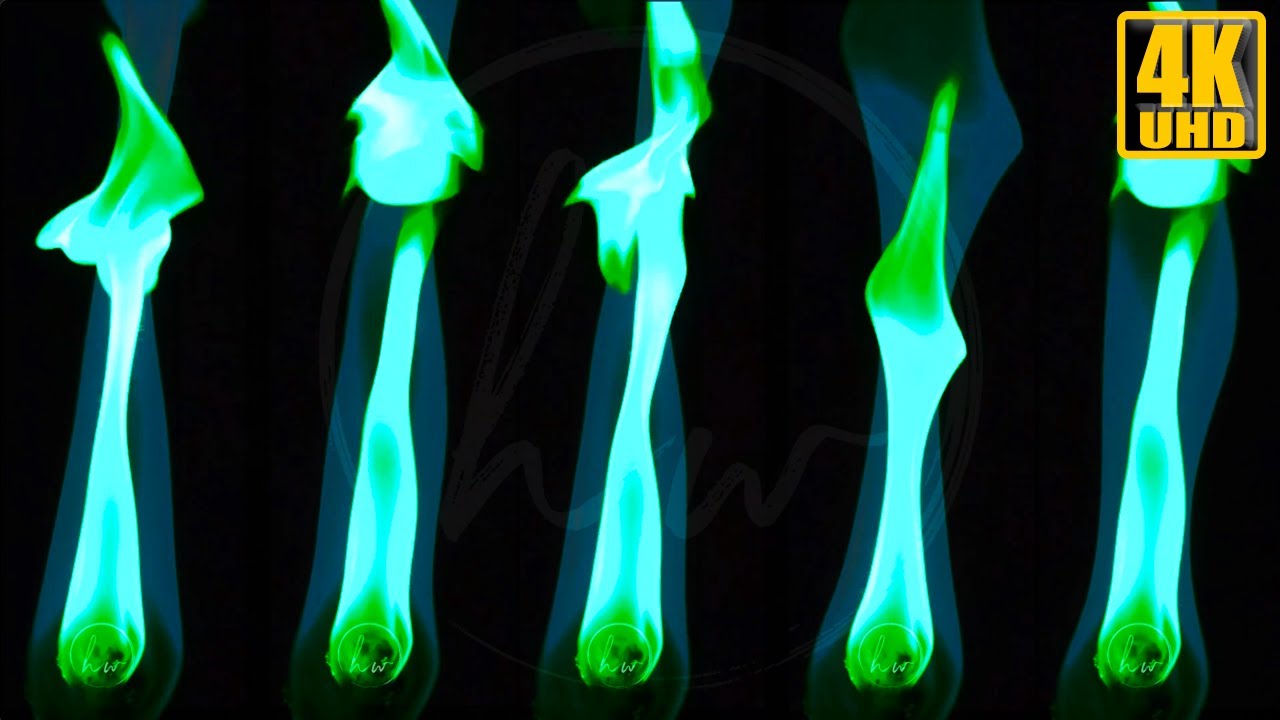 Meditation 4K Silent Visual | Flames Loop Cyan - YouTube