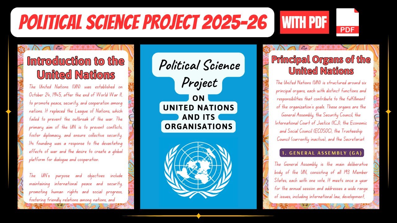 Political Science Project Class 12th 2025-26 || Project On United ...