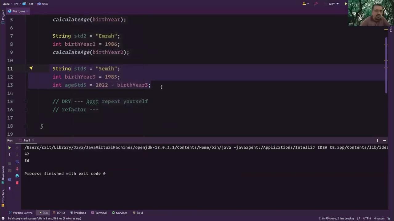 Methodlar ve Instance Variablelar Konu Anlatımı - 7/11/2022- 11:00 - YouTube