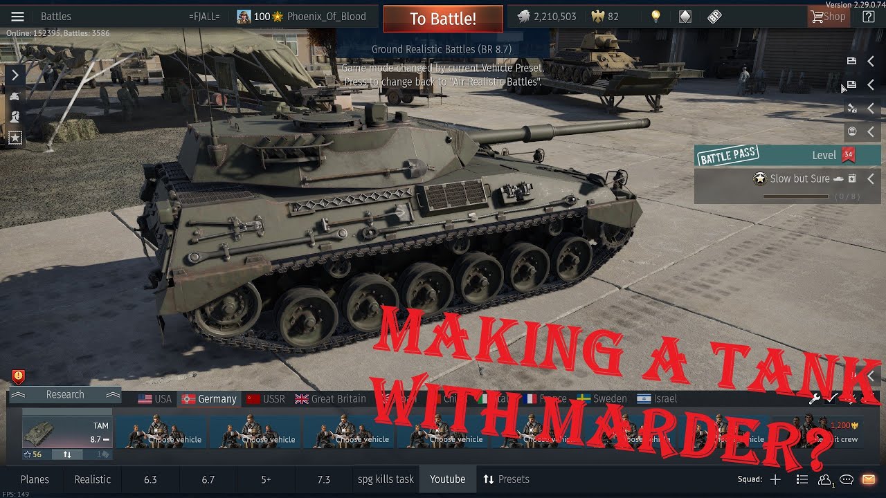 War Thunder - realistic battles - Germany - TAM - YouTube