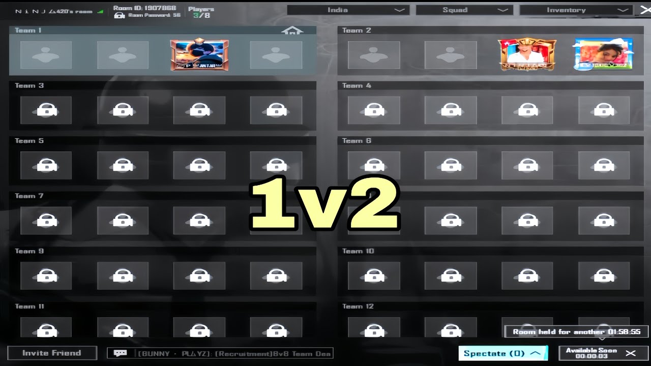 BGMI TDM ROOM 🥰 1V2 gameplay video prozone x pro @gamexproo - YouTube