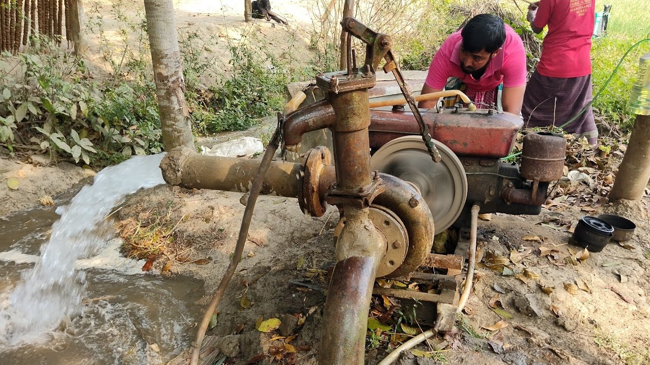 How To Water Pump Start Challenge. Old Machine Startup By Strong Boys ...