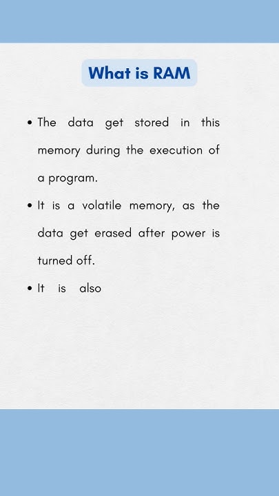 What is RAM (Random access memory) | Computer Fundamentals | - YouTube