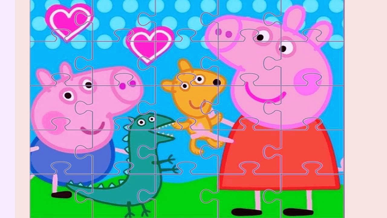 George and Peppa play with toys - solving puzzle for kids with Peppa ...