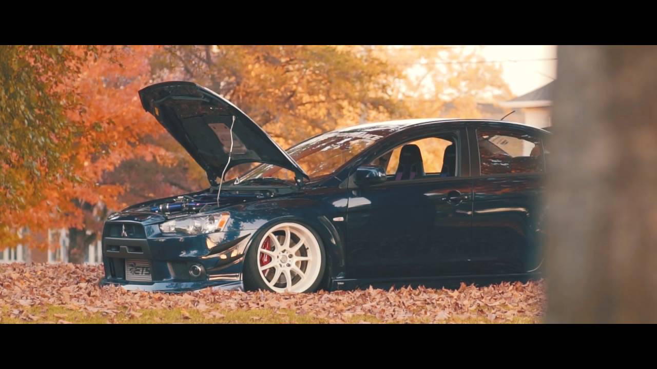 Bagged Mitsubishi Evo X | Fall Season - YouTube