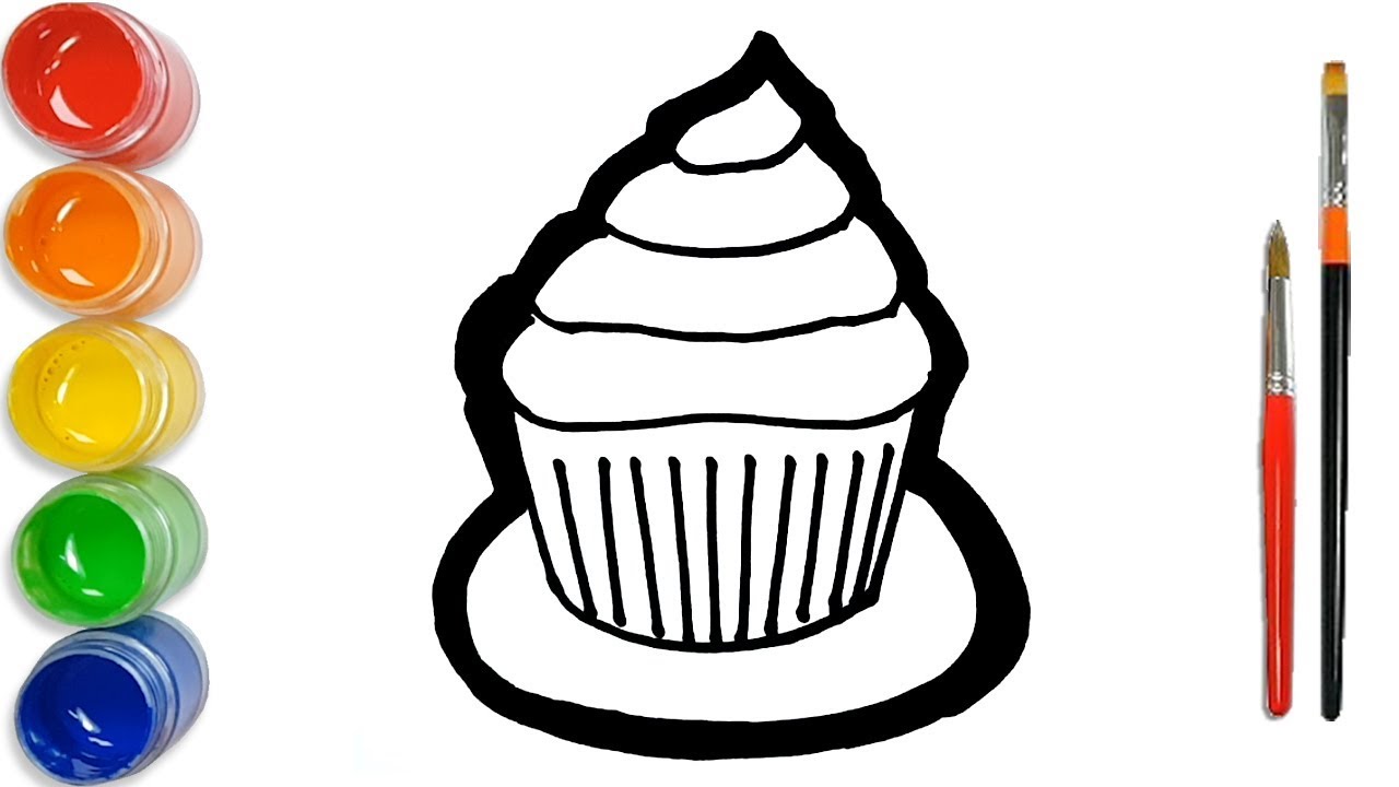 Jewelry Cup cake and sprout | coloring and drawing for Kids, Toddlers ...
