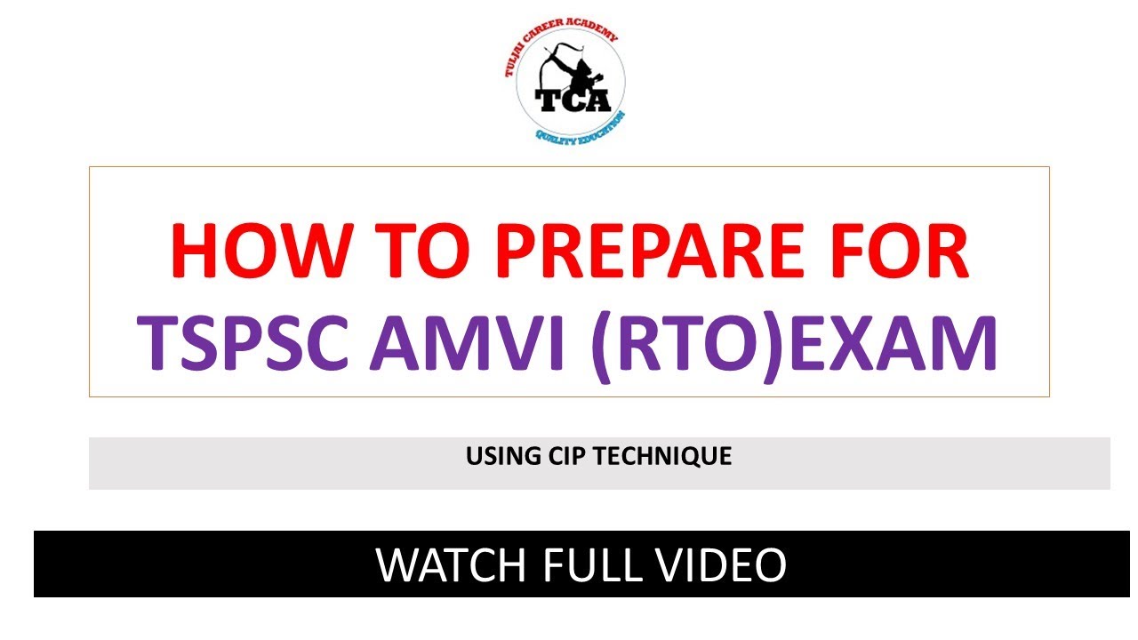 How to prepare for TSPSC AMVI (RTO) Examination - YouTube