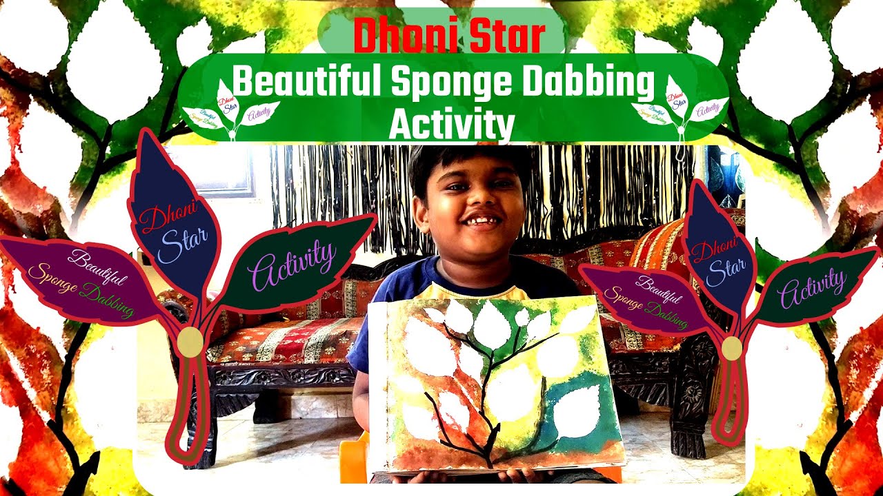 How to make a beautiful Sponge Dabbing with Leafs - YouTube