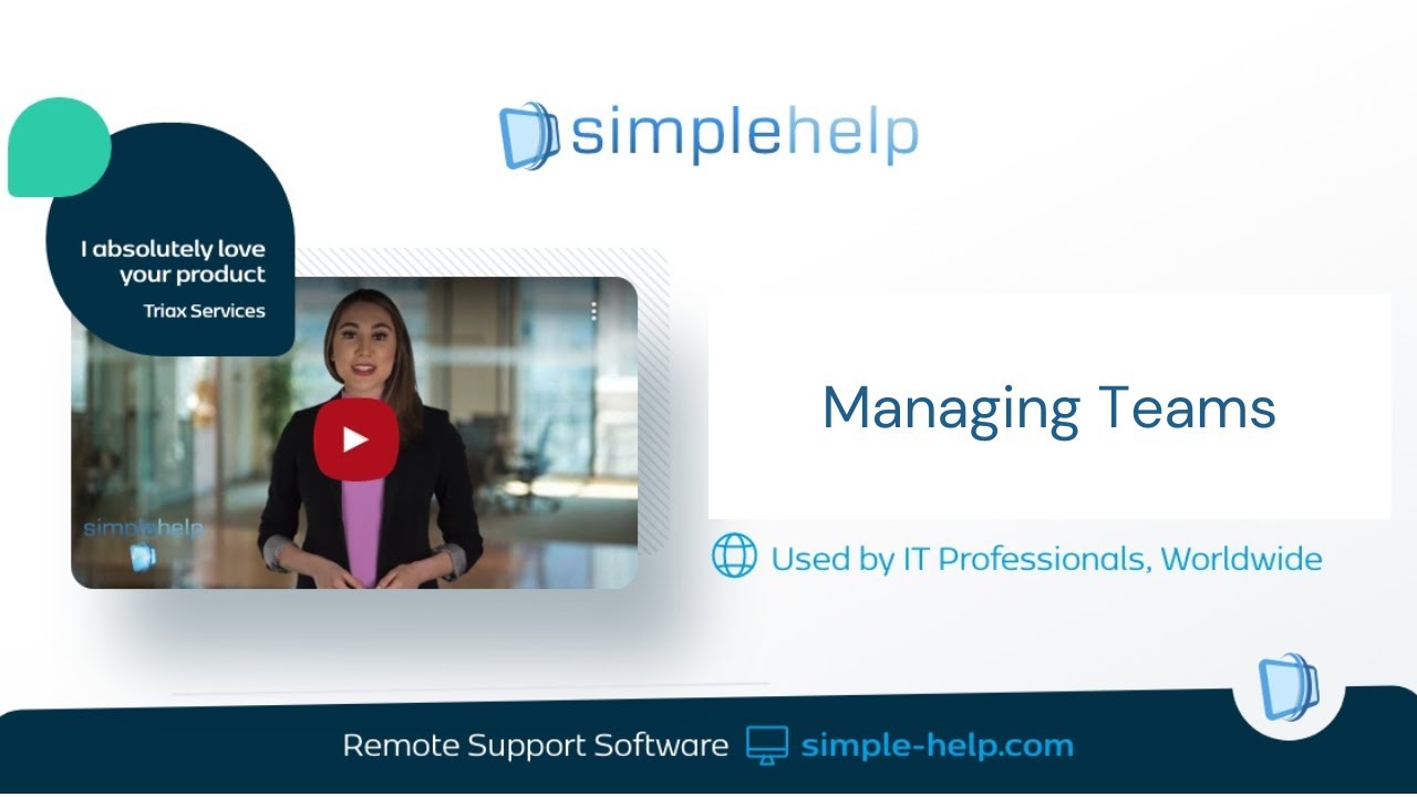 SimpleHelp RMM Remote Support Software - Managing Teams - YouTube